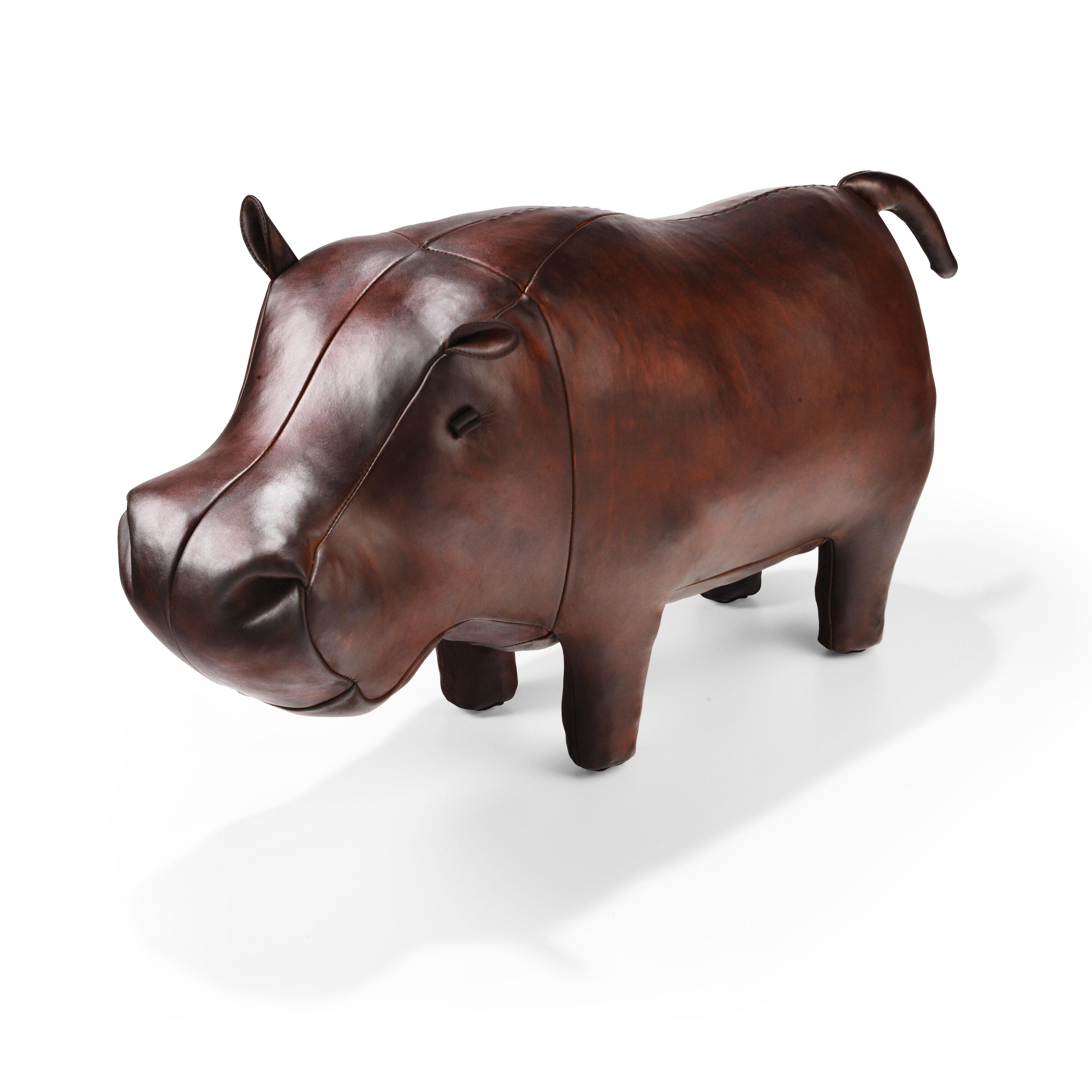 Leather Hippopotamus Footstool